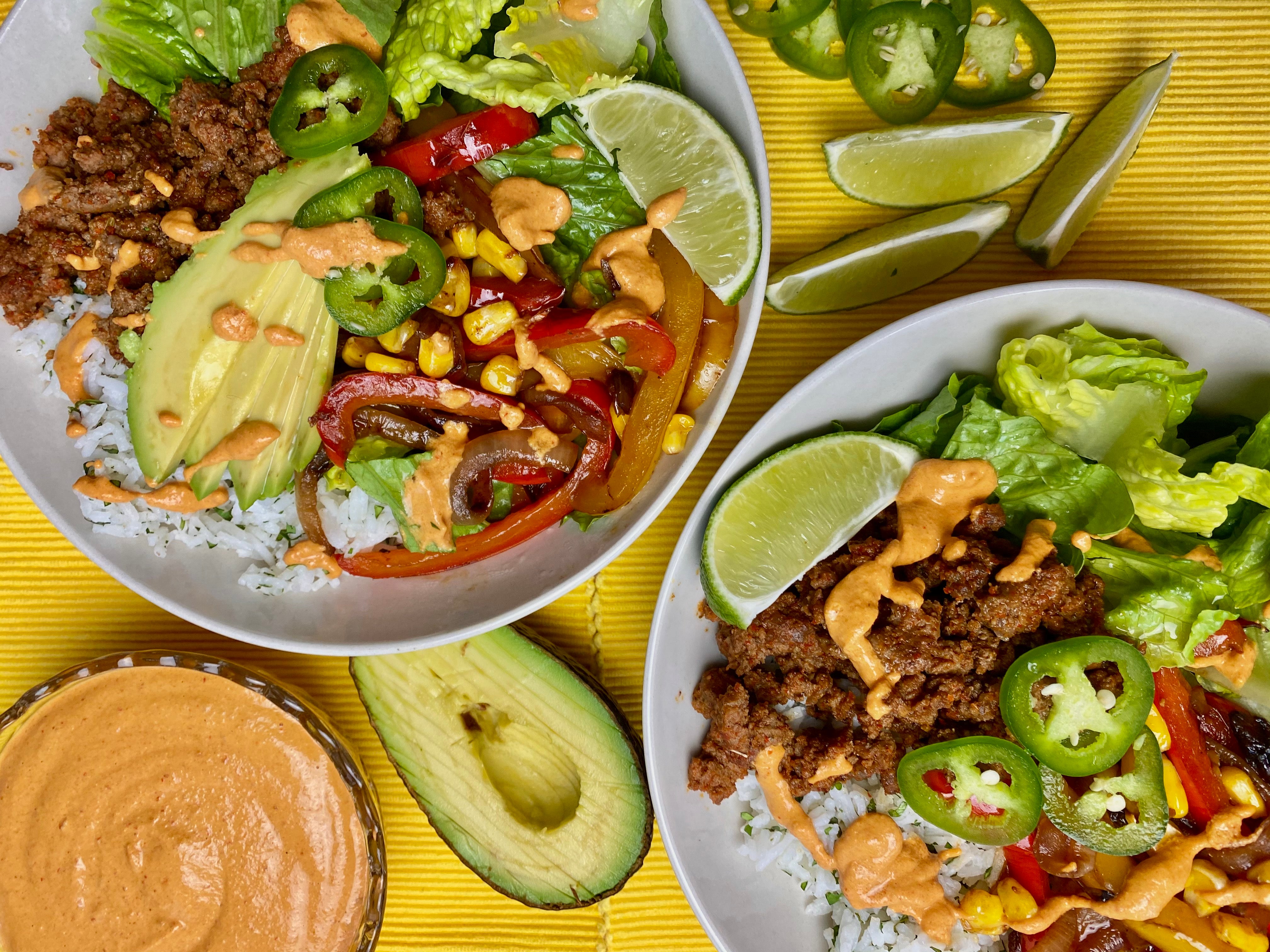 1. Veggie Ground Burrito Bowl – Crisper